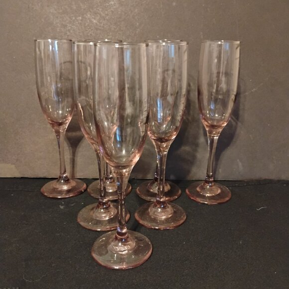 Libbey | Dining | Libbey Premiere Pink Champagne Flutes Set Of 7 | Poshmark